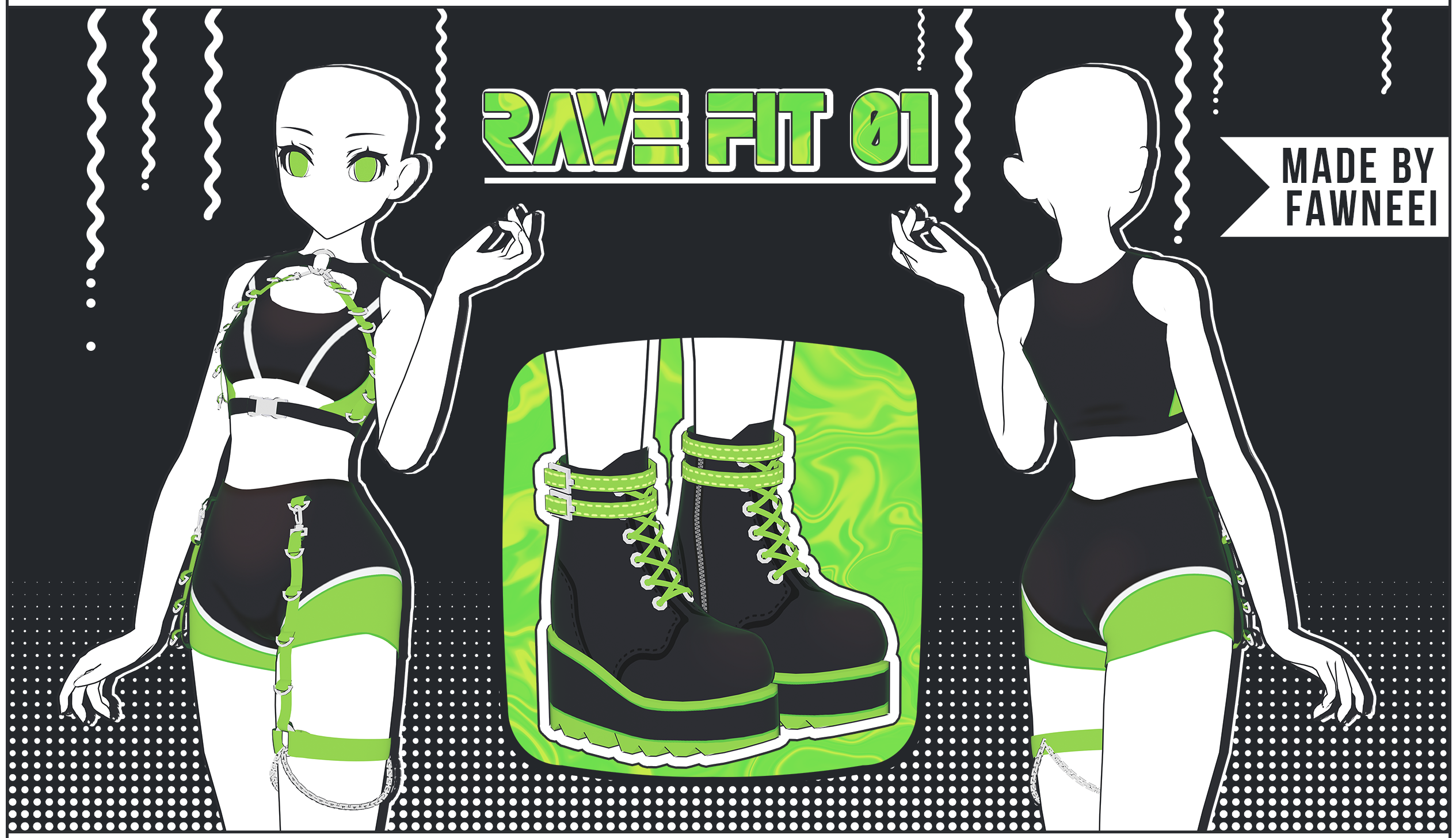 MMD Rave fit 01 - P2U - DL [rigged] by fawneei on DeviantArt