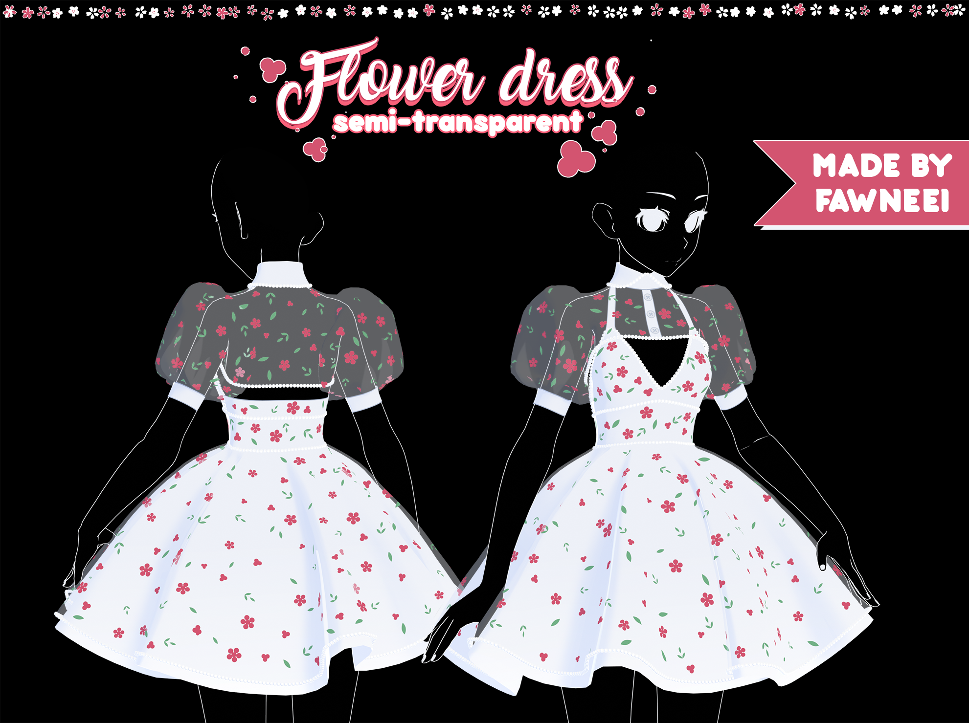 MMD Flower dress - P2U - DL [rigged] by fawneei on DeviantArt