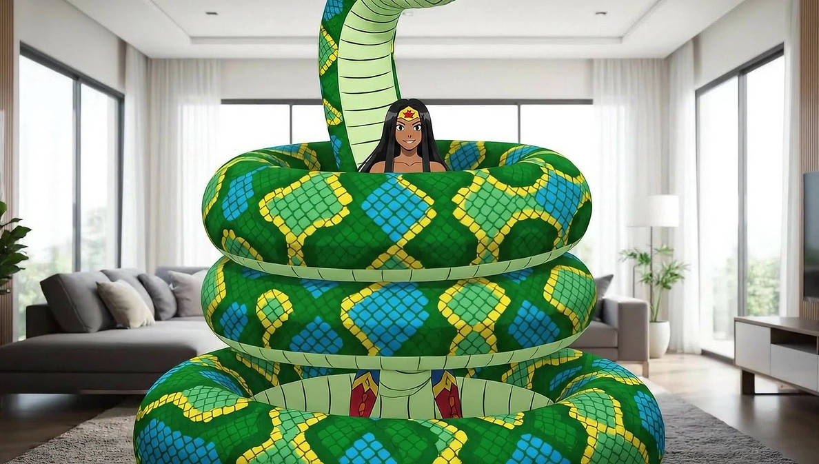Wonder Woman vs inflatable snake IA video (51) by delta-28 on DeviantArt