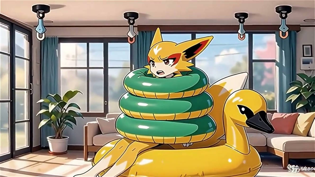 Renamon (furry) vs Inflatable snake Video #2 by delta-28 on DeviantArt