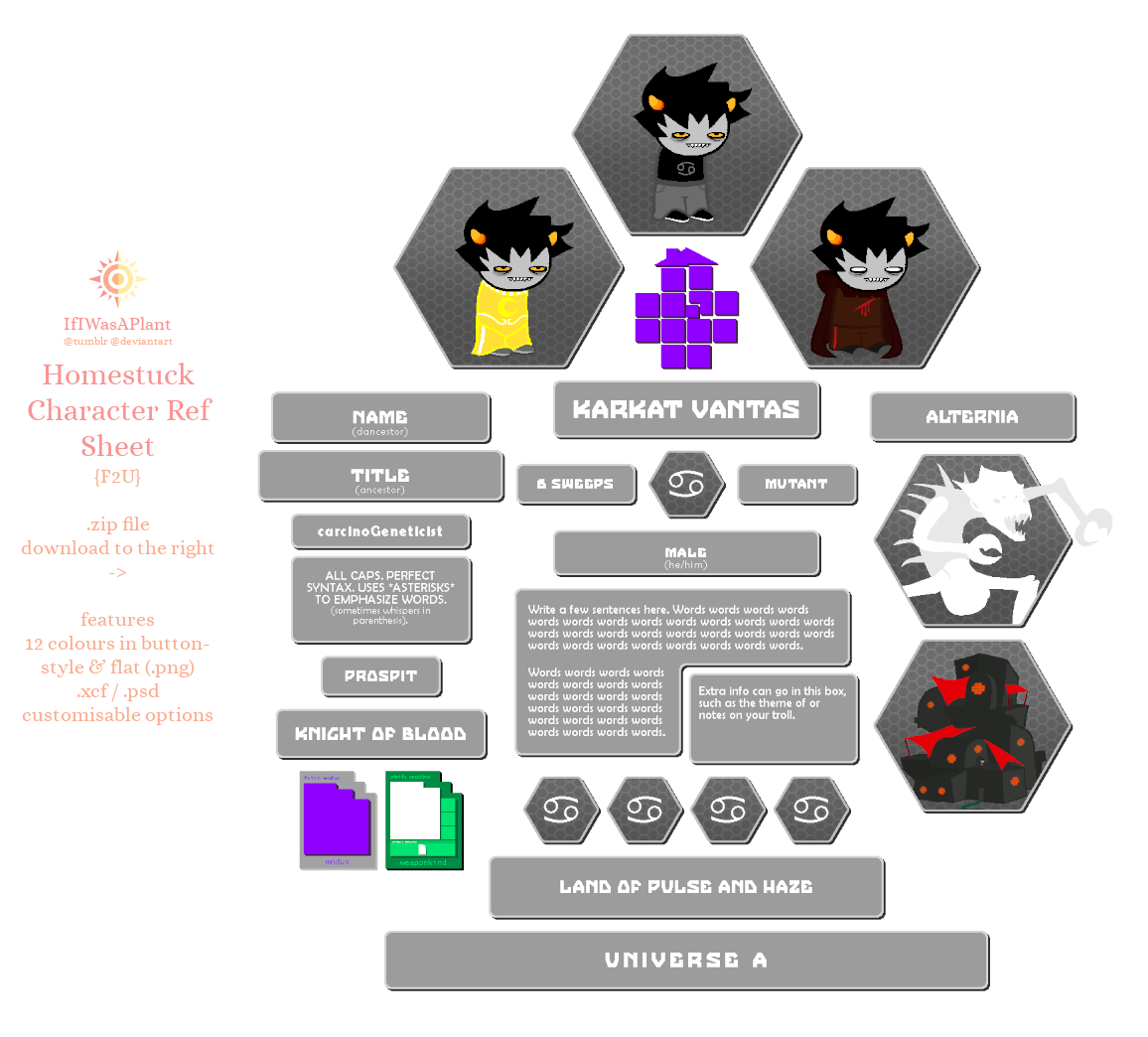 Homestuck Character Reference Sheet {F2U} by IfIWasAPlant on DeviantArt