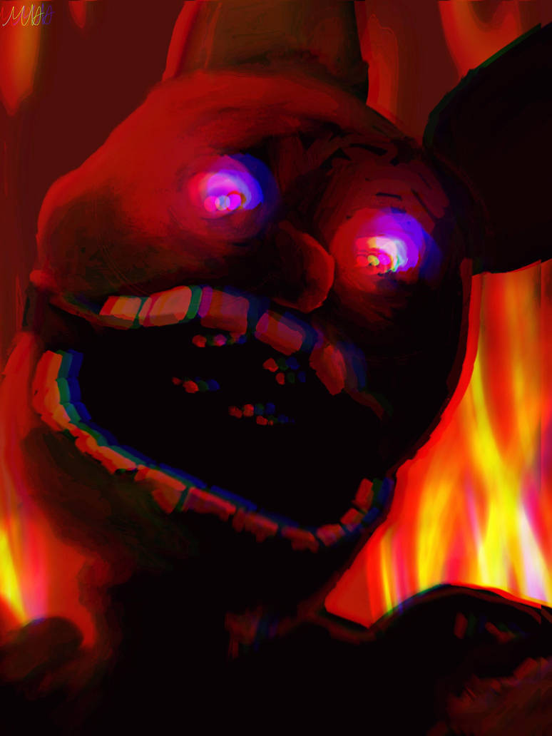 The Fire - Springtrap GIF/Painting by maddythehooligan on DeviantArt