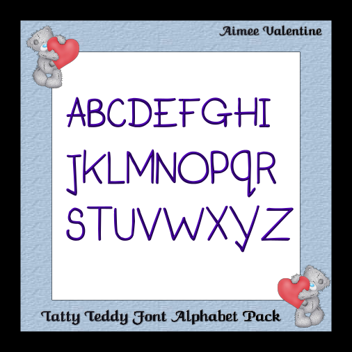 Tatty Teddy Font Alphabet Pack by LadyValsArt1983 on DeviantArt