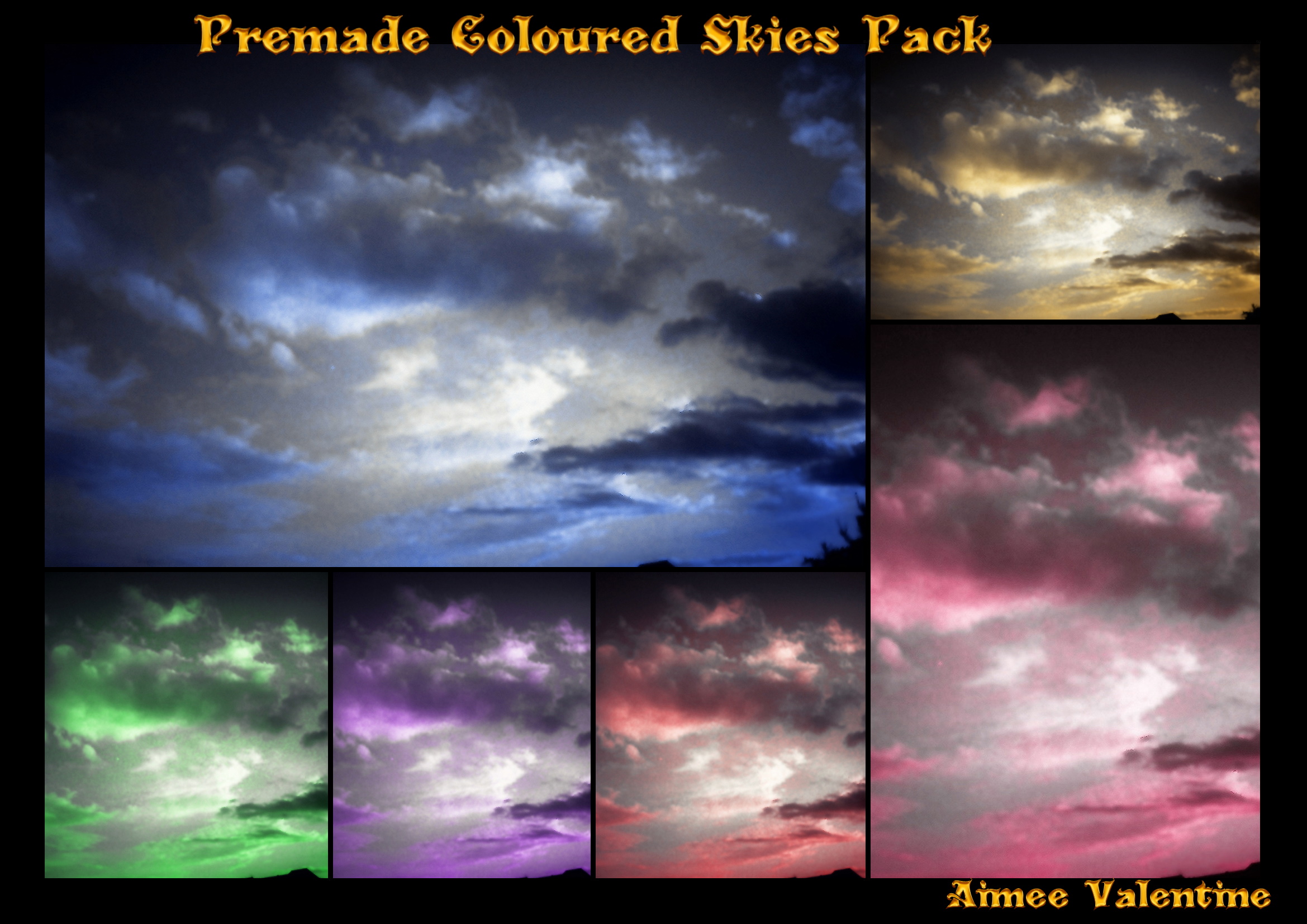 Premade Coloured Skies Pack by LadyValsArt1983 on DeviantArt