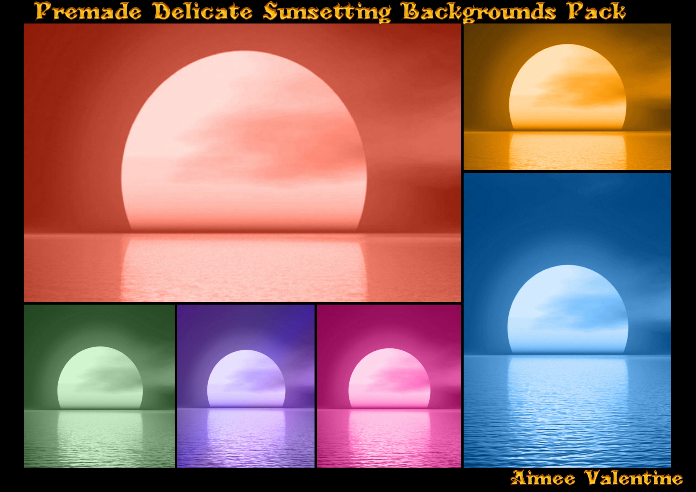 Premade Delicate Sunsetting Backgrounds Pack by LadyValsArt1983 on DeviantArt