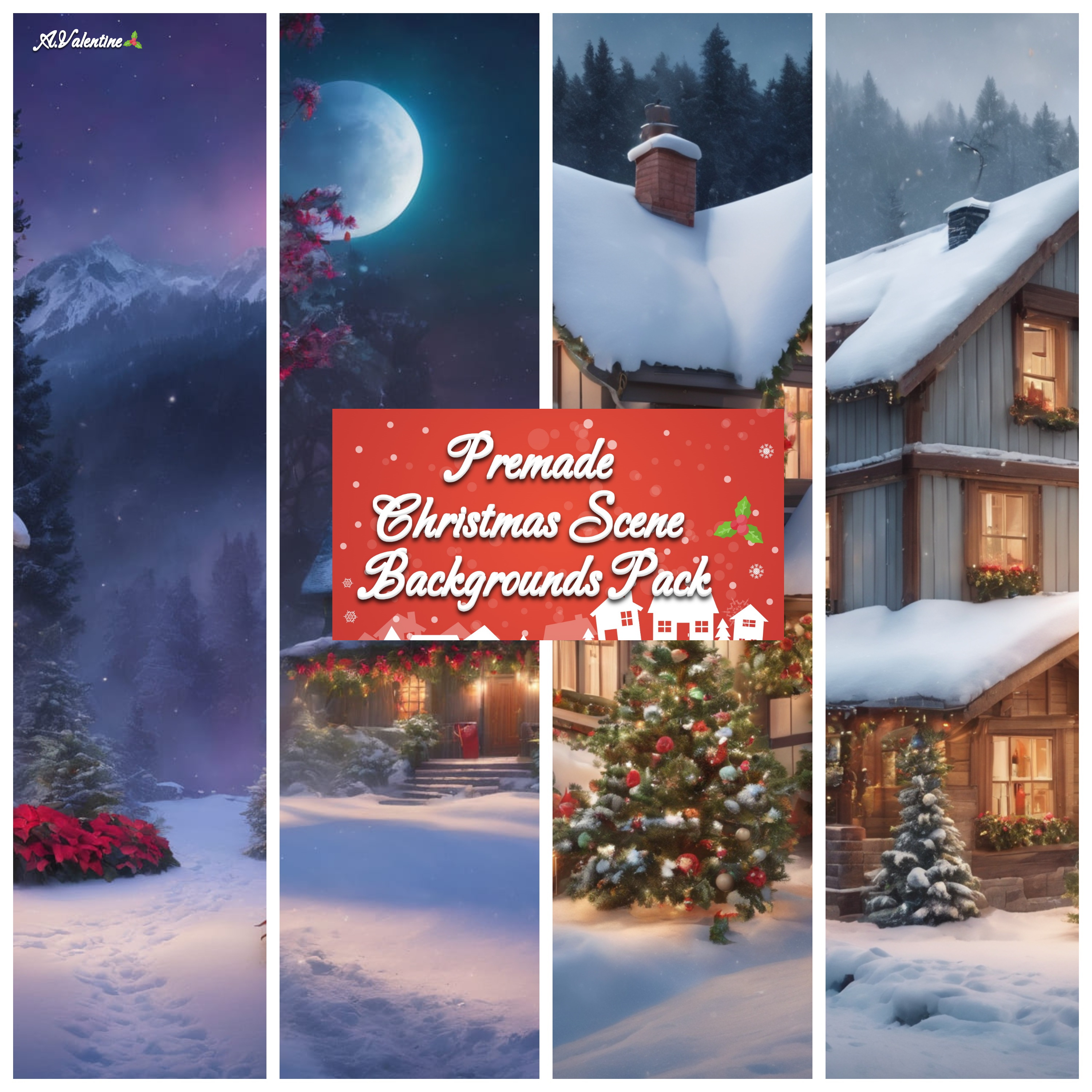 (Premade Christmas Scene Backgrounds Pack) by LadyValsArt1983 on DeviantArt