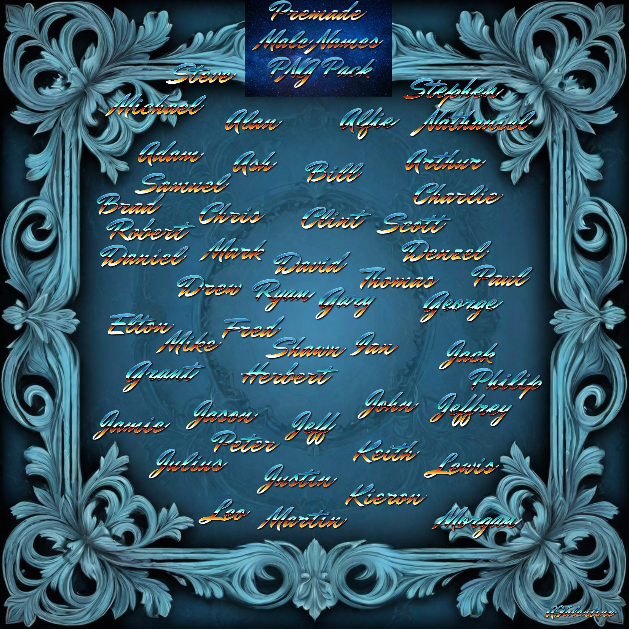 (Premade Male Names PNG Pack) by LadyValsArt1983 on DeviantArt