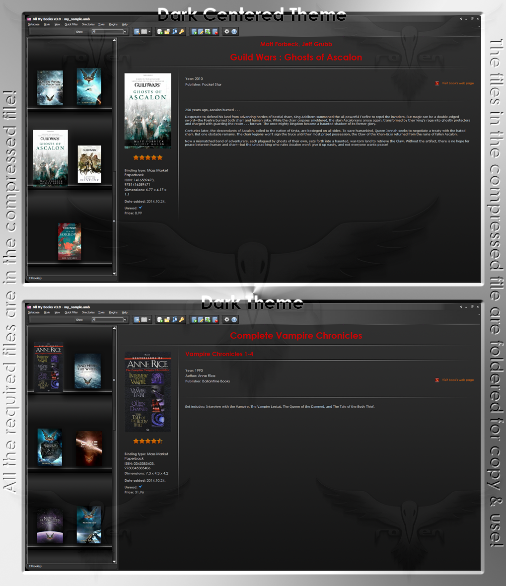 Dark themes for All My Books by NimKorko on DeviantArt
