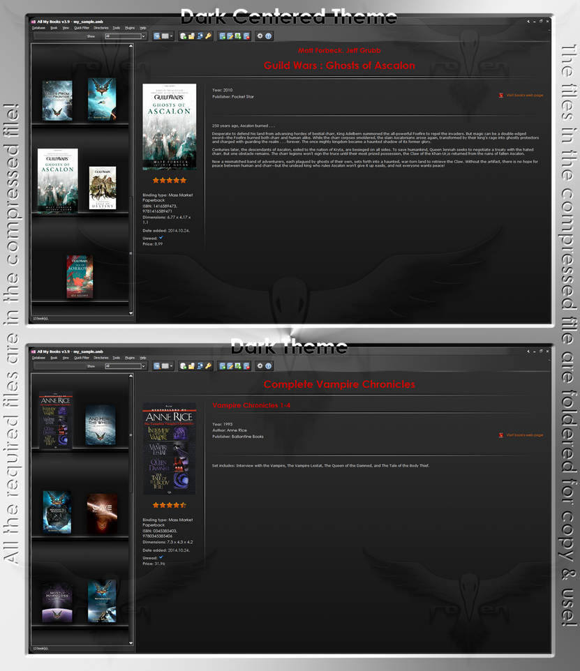 Dark themes for All My Books by NimKorko on DeviantArt