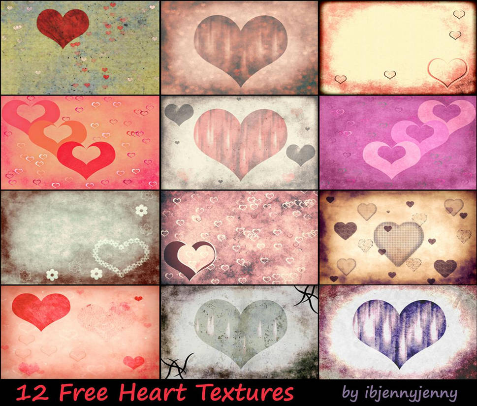 12 Free Heart Textures by ibjennyjenny on DeviantArt