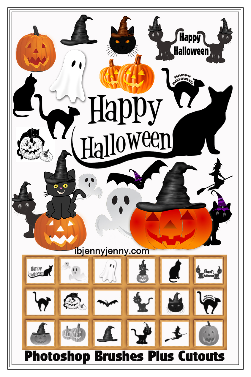 19 Free Halloween Photoshop Brushes Plus Cutouts by ibjennyjenny on ...