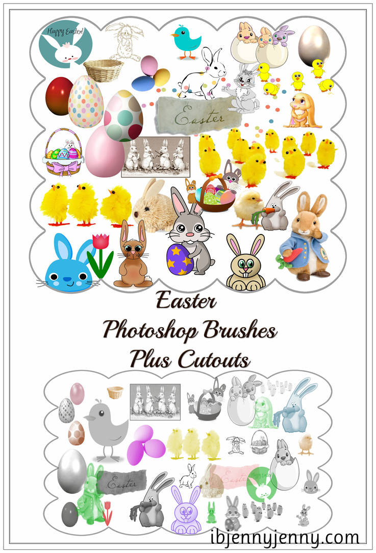 Free Easter Photoshop Brushes plus Cutouts by ibjennyjenny on DeviantArt