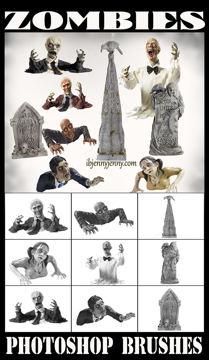 Free Zombies Photoshop brushes by ibjennyjenny on DeviantArt