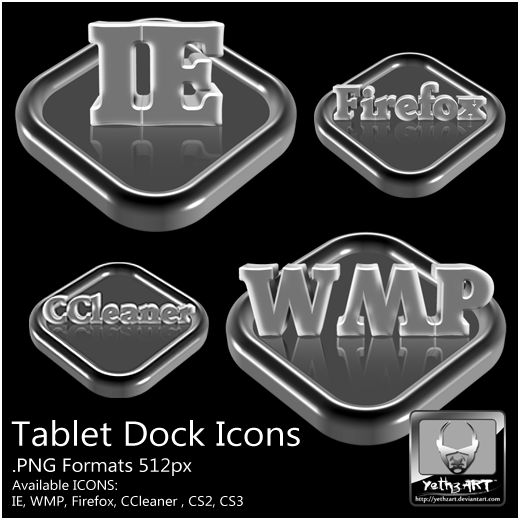 Tablet Dock Icons by yethzart on DeviantArt