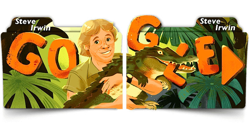 Steve Irwin Google Doodle 2019-02-22 folder icon by zenoasis on DeviantArt