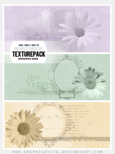 Vintage Flowers #3 [Texture Pack] by graphicavita on DeviantArt