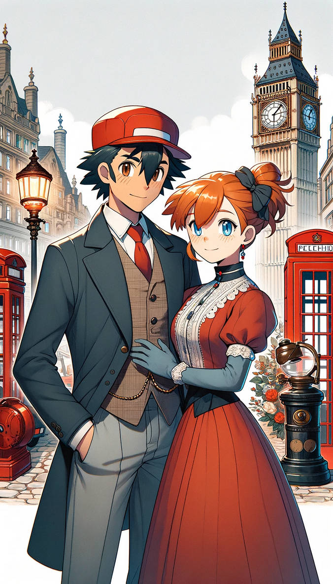 Ash and Misty in 1890's Victorian Era England by Maruku24 on DeviantArt
