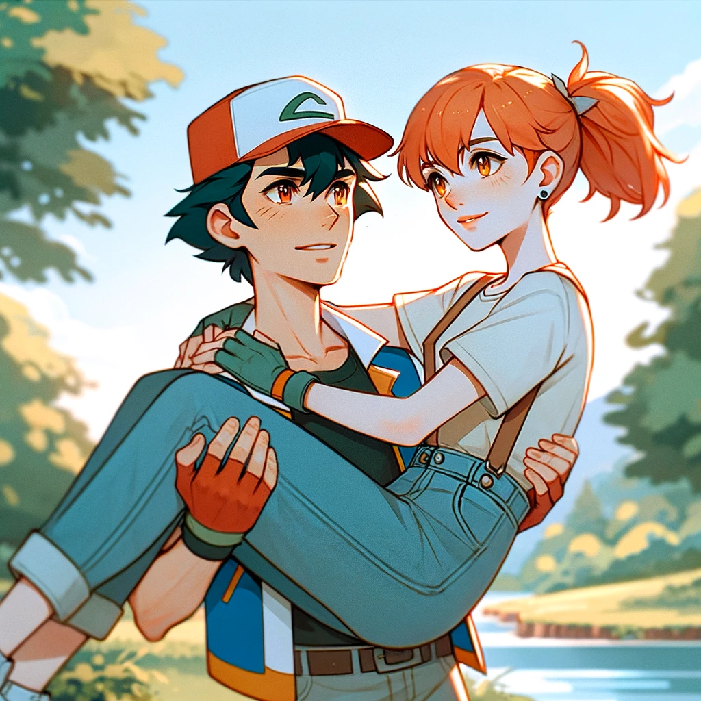 Ash Carrying Misty Again by Maruku24 on DeviantArt
