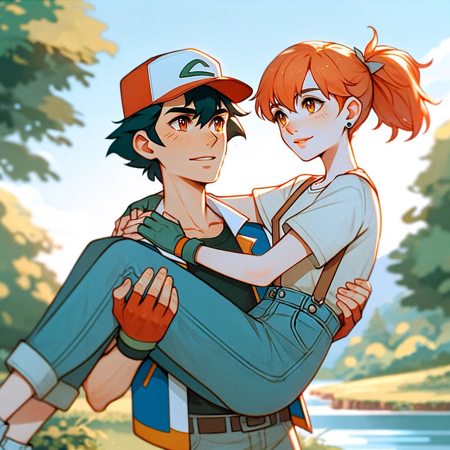 Ash Carrying Misty Again by Maruku24 on DeviantArt