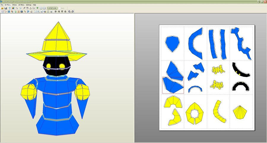 Final Fantasy 1 Black Mage Papercraft Template by La-Bomba-Frita on ...