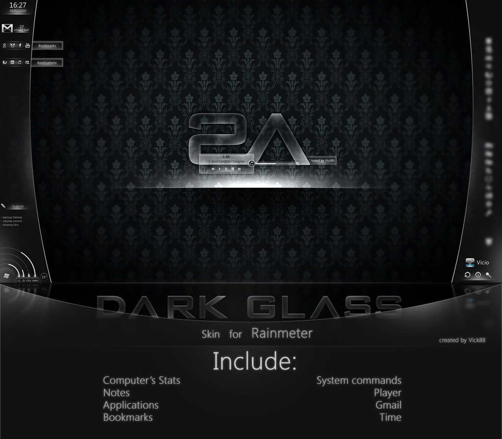 +MOD+ Dark Glass for Rainmeter by VicK88 on DeviantArt