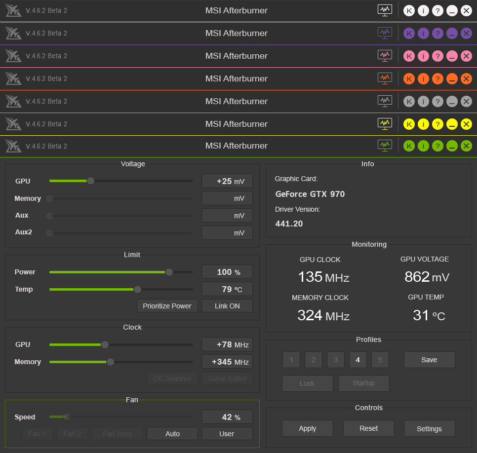 MSI Afterburner Dark Theme: Color Skin Pack by N-E-P-O-S on DeviantArt