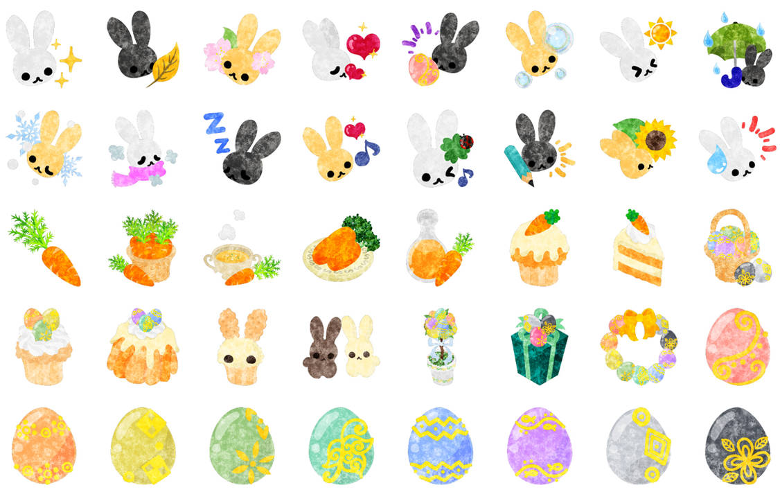 Rabbit and carrot and Easter egg by atelier-bw2 on DeviantArt