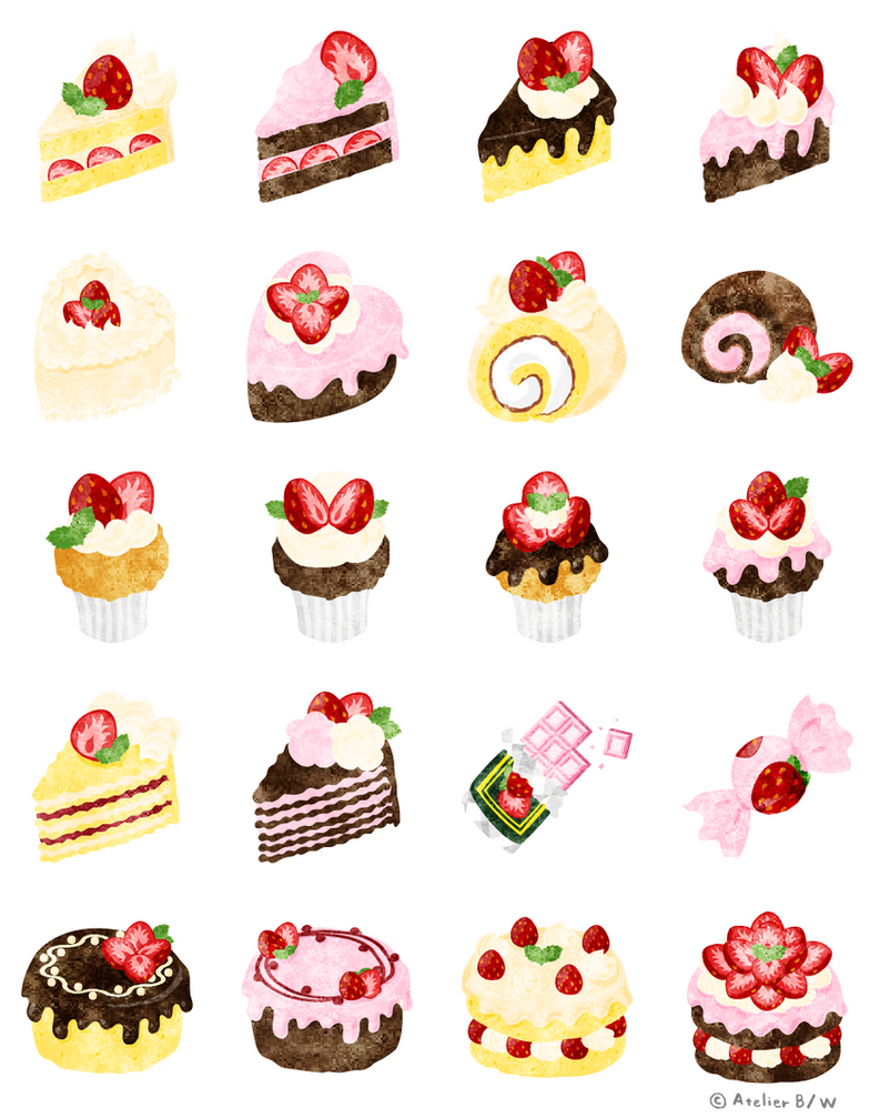 Strawberry Sweets Icon vol.1 by atelier-bw2 on DeviantArt