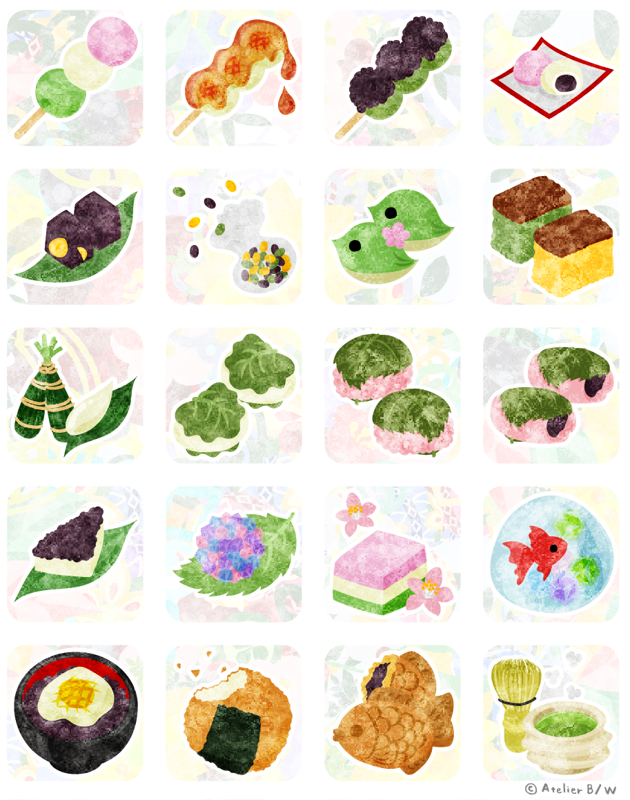 Japanese Sweets Icon(PNG) vol.1 by atelier-bw2 on DeviantArt