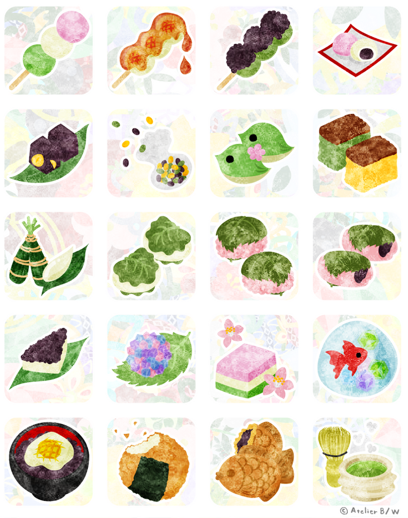 Japanese Sweets Icon(PNG) vol.1 by atelier-bw2 on DeviantArt
