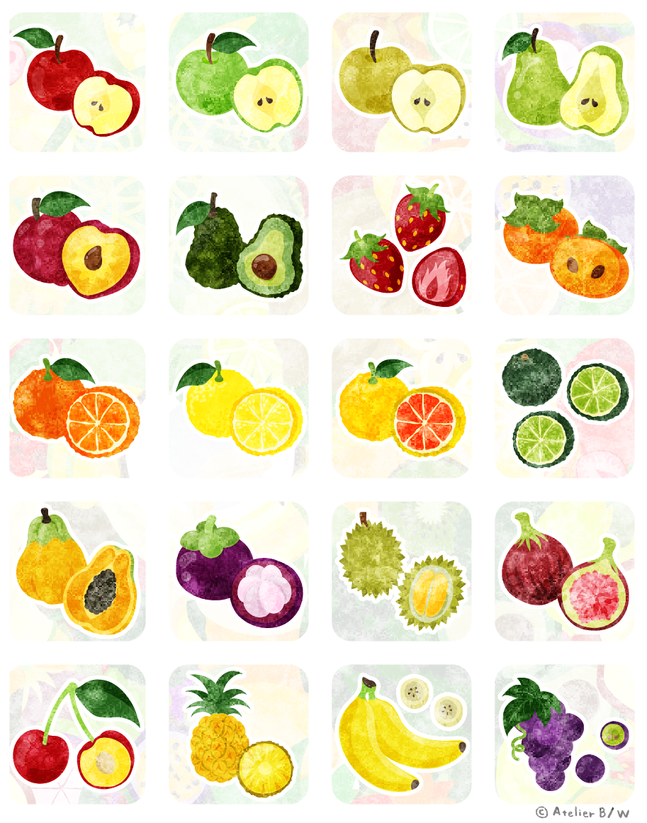 Fruits Icon 2024(PNG) vol.1 by atelier-bw2 on DeviantArt