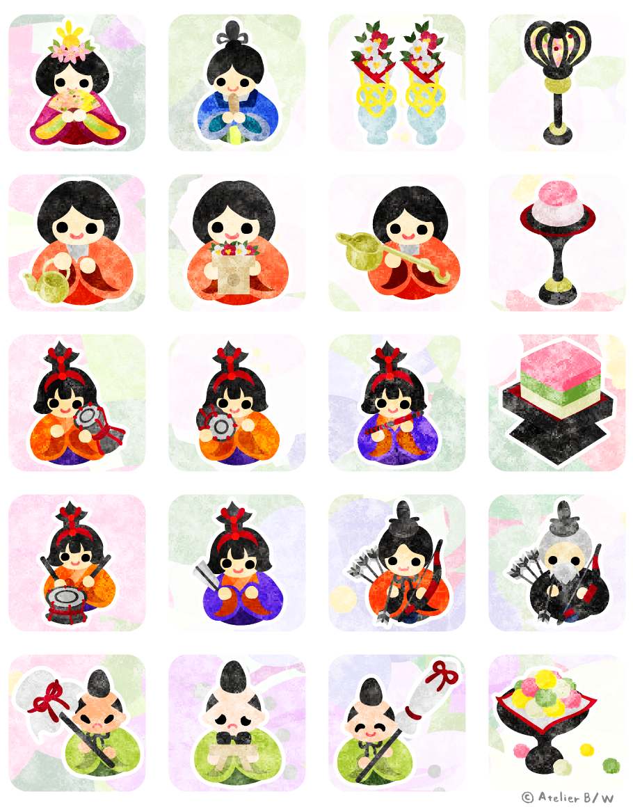 Doll's Festival -Hinamatsuri- Icon(PNG) vol.1 by atelier-bw2 on DeviantArt
