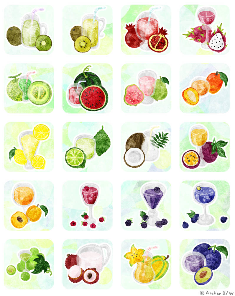 Icons of Fresh Fruits Juice(PNG) vol.2 by atelier-bw2 on DeviantArt