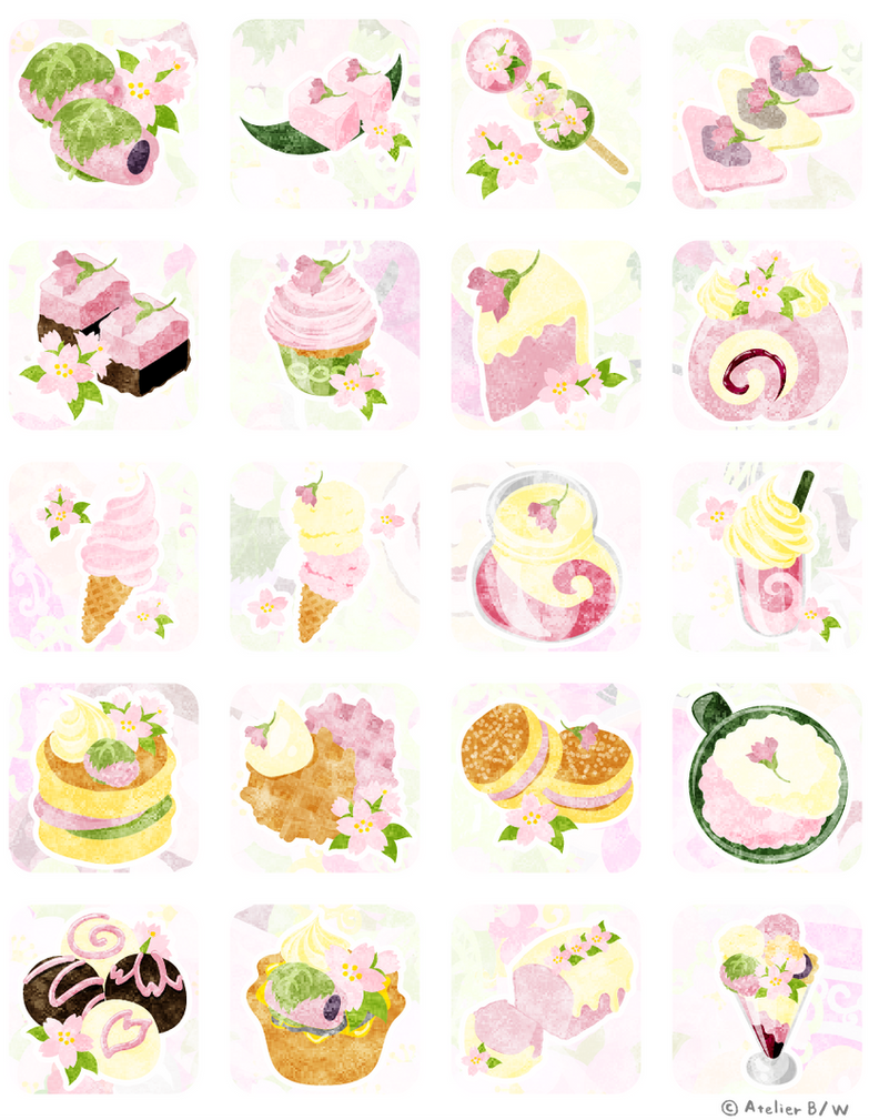 Icons of Sakura Sweets 2024(PNG) vol.1 by atelier-bw2 on DeviantArt