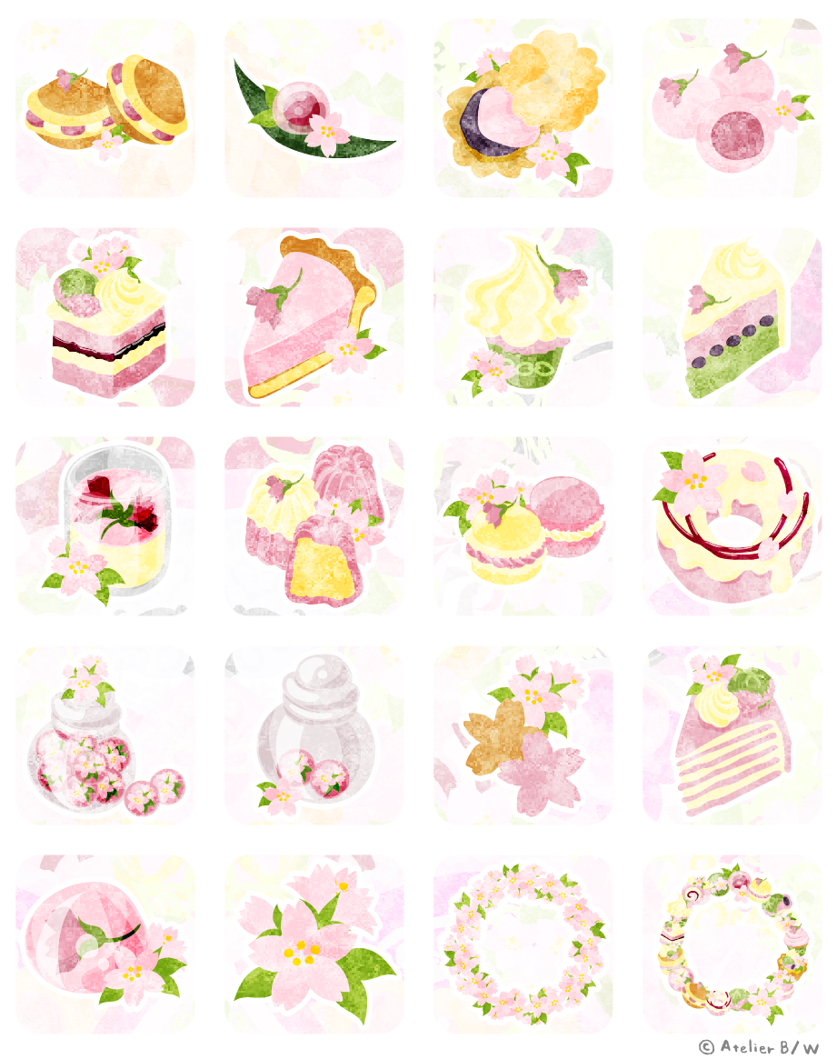 Icons of Sakura Sweets 2024(PNG) vol.2 by atelier-bw2 on DeviantArt