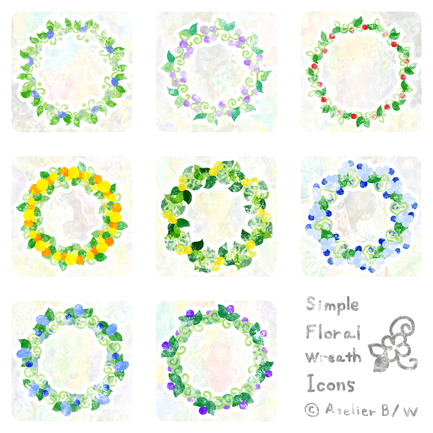 Simple Floral Wreath icon(PNG) 4 by atelier-bw2 on DeviantArt