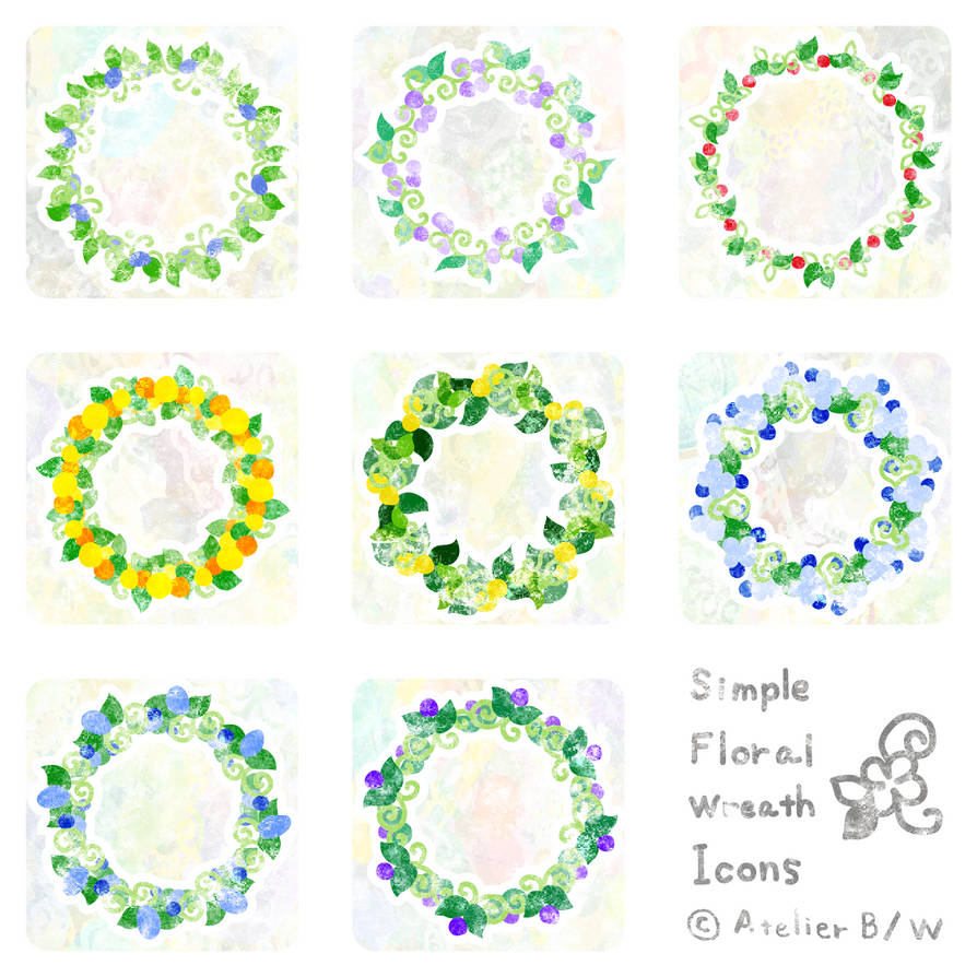 Simple Floral Wreath icon(PNG) 4 by atelier-bw2 on DeviantArt
