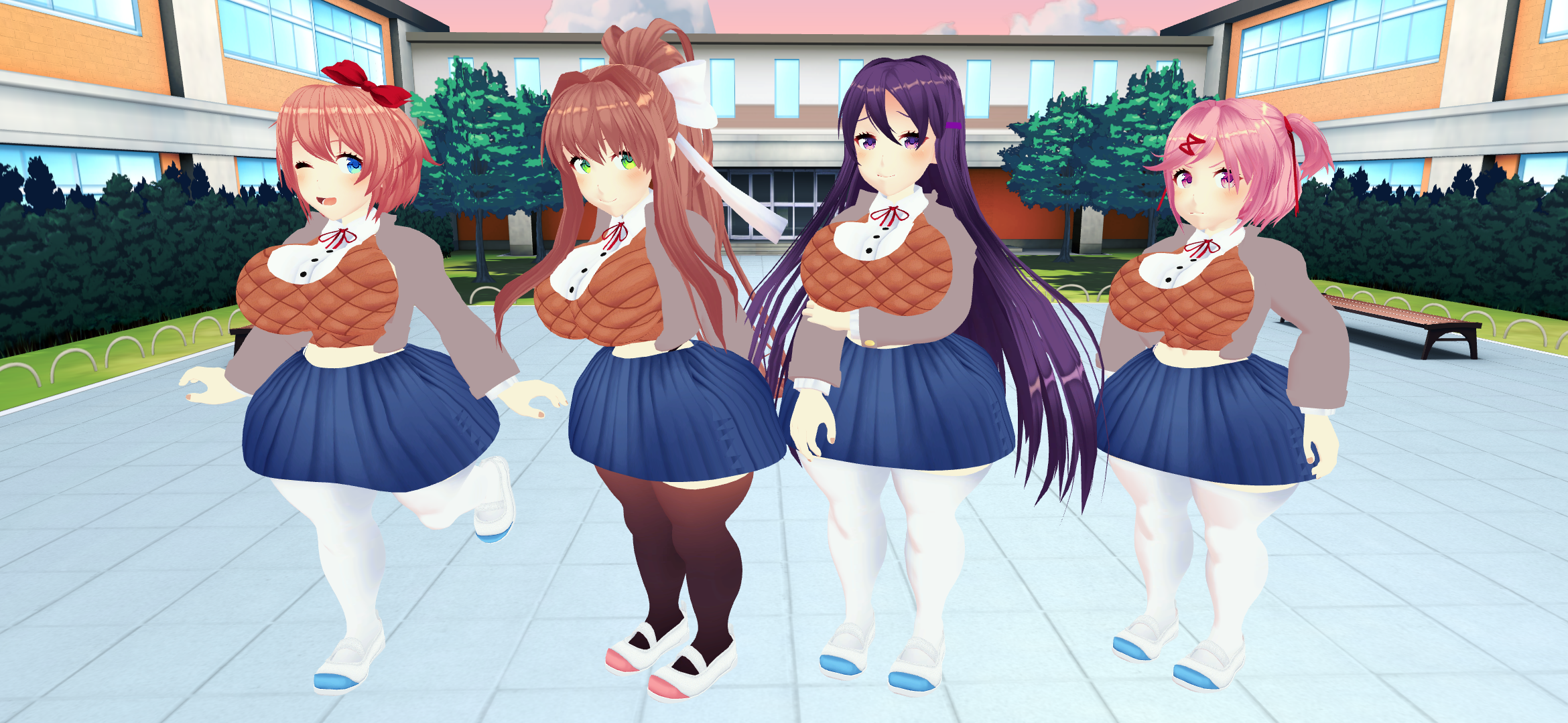 KM Doki Doki Literature Club V2 (MMD/FBX Download) by 8bitdarkart on ...