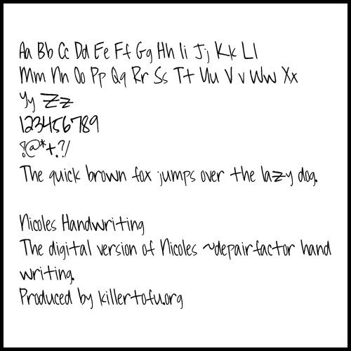 Nicole's Handwriting by darnfancylettuce on DeviantArt