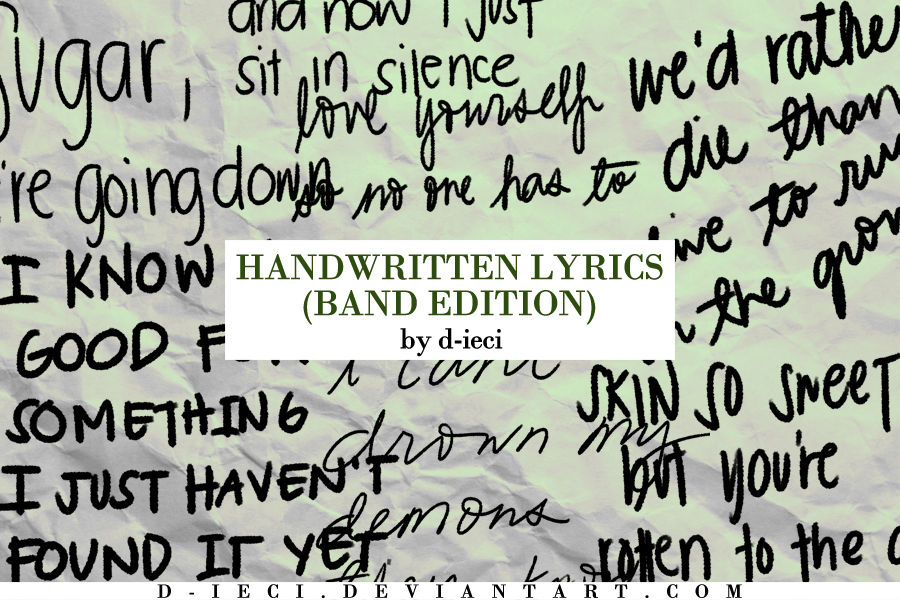 Handwritten Lyrics : PNG and ABR by d-ieci on DeviantArt
