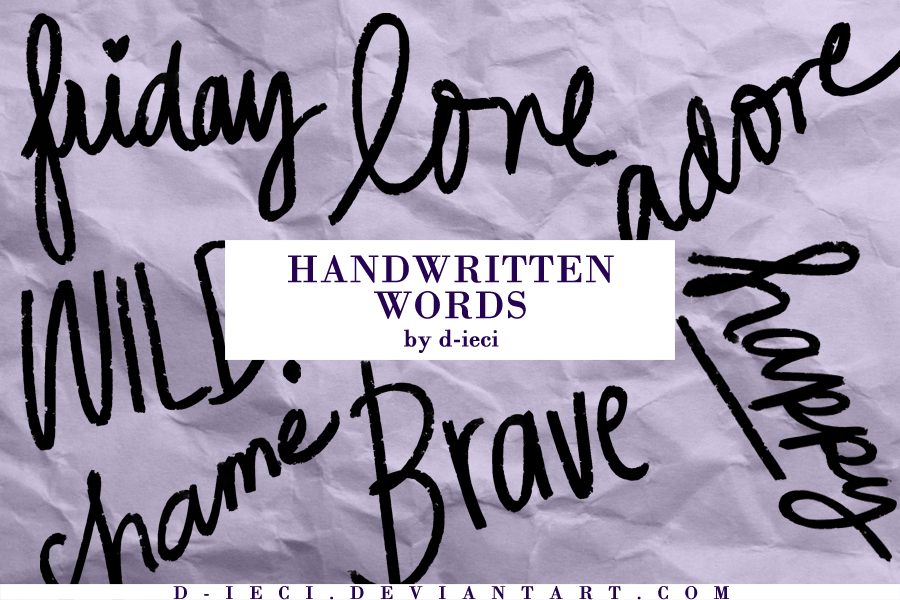Handwritten Words : PNG by d-ieci on DeviantArt