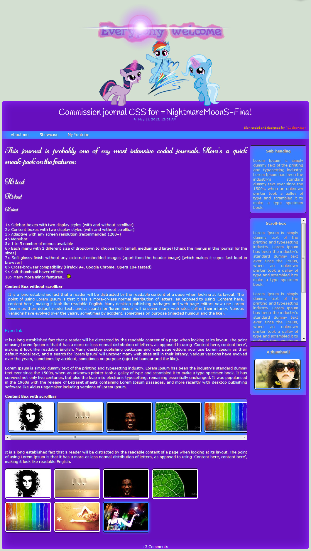 NightmareMoonS (Commission Journal Skin) by CypherVisor on DeviantArt