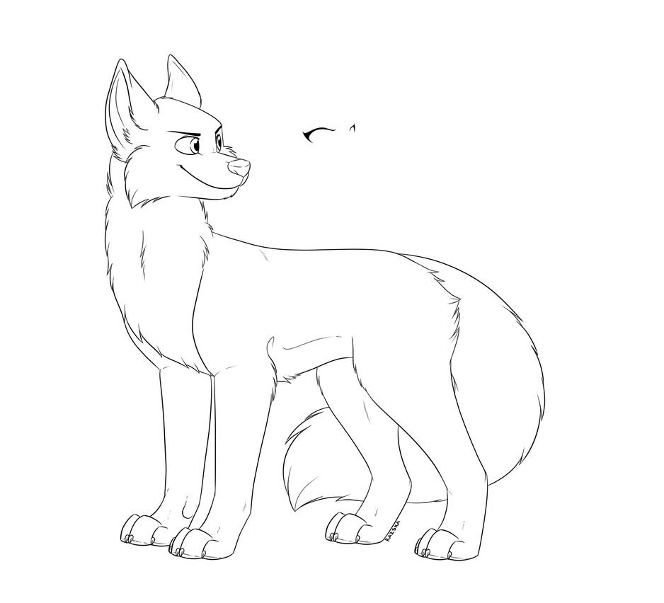 Free Cartoon Wolf Base Lineart By Cachicabra On Deviantart
