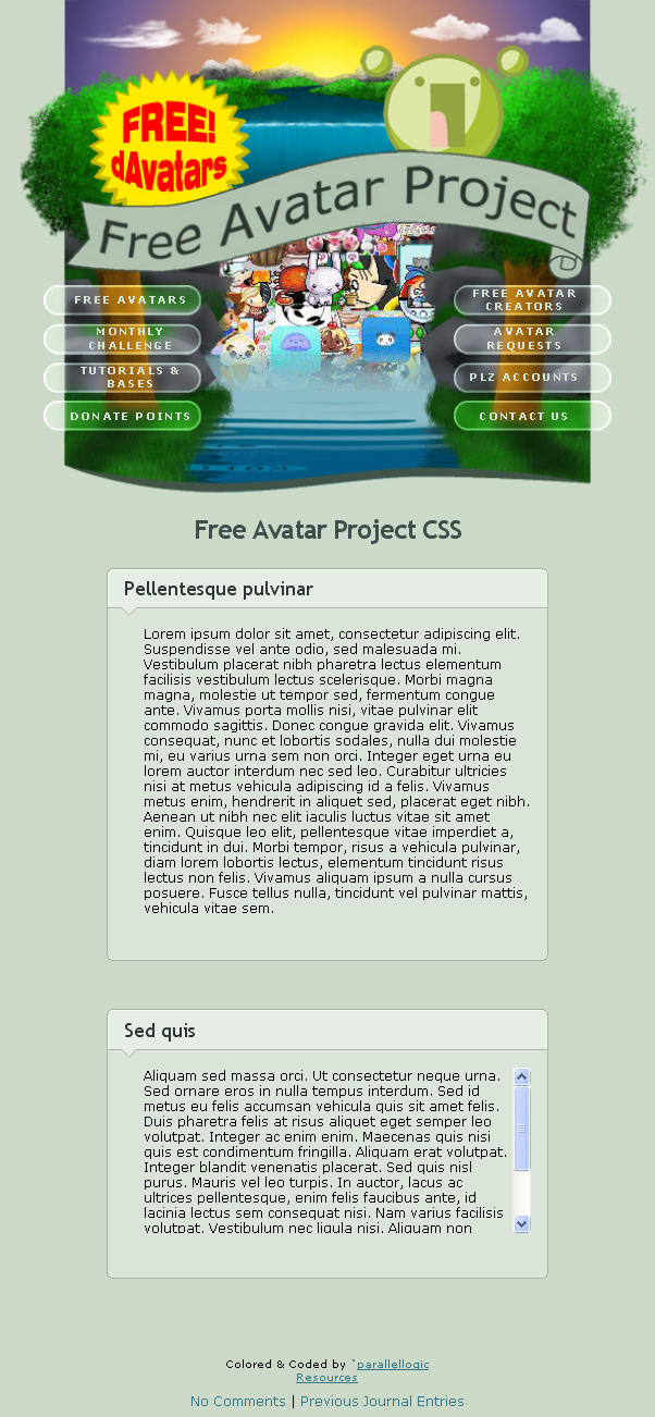 Free Avatar Project CSS by parallellogic on DeviantArt