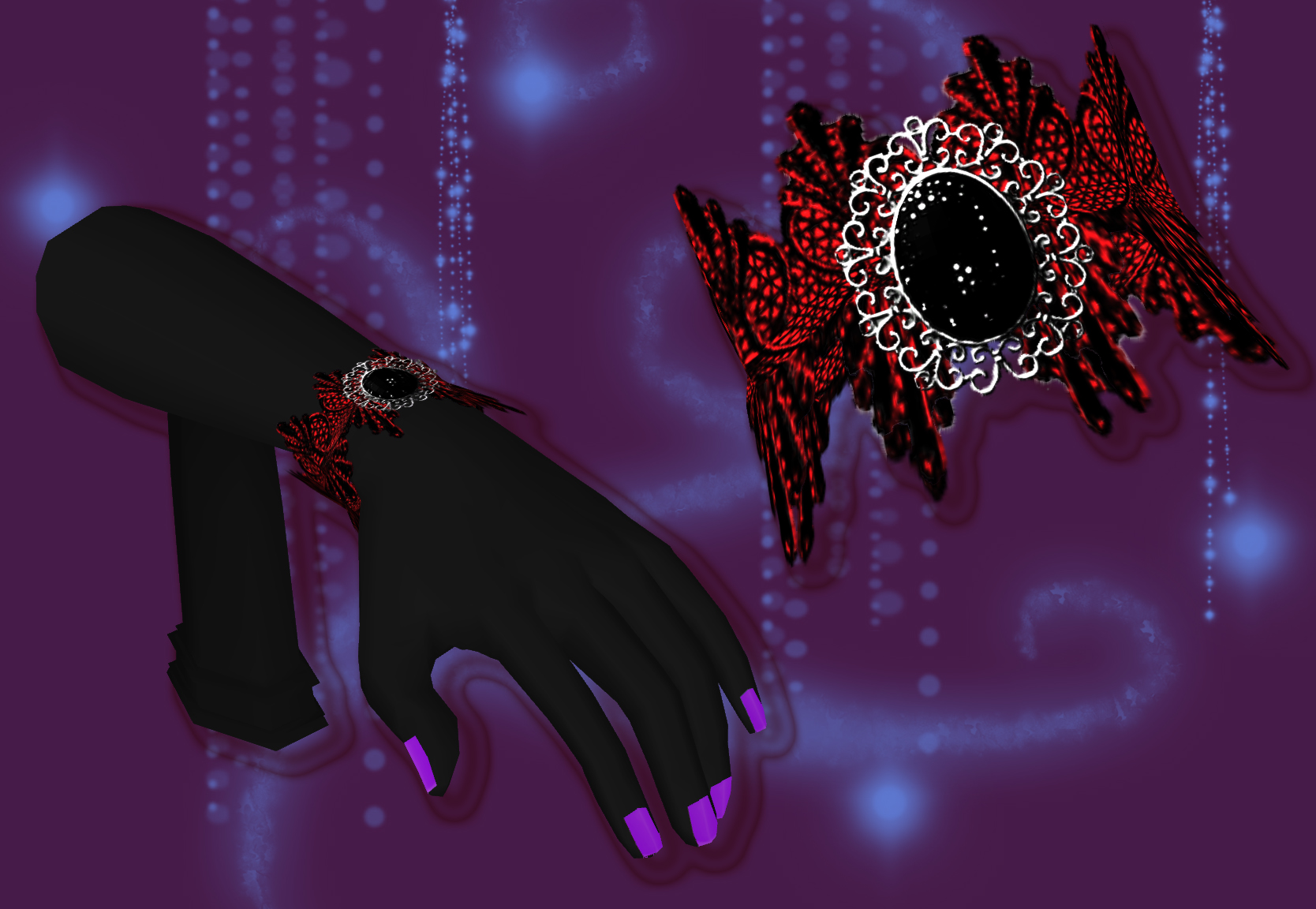 Gothic Lace Bracelet [XPS] by LexaKiness on DeviantArt