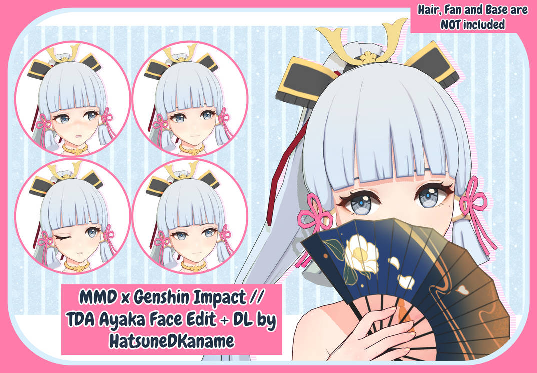 Mmd X Genshin Impact Tda Ayaka Face Edit Dl By Hatsunedkaname On Deviantart
