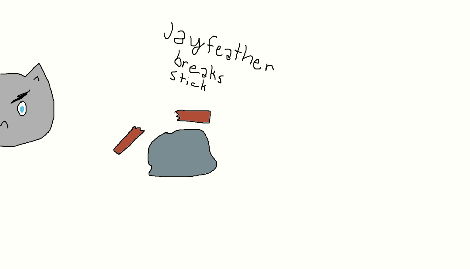 jayfeather breaks his stick by TomIsBestInEddsworld on DeviantArt