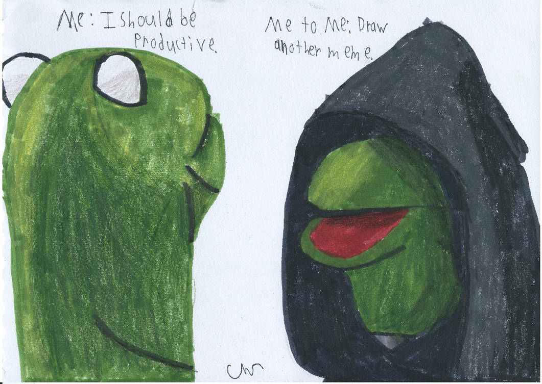how to draw meme kermit