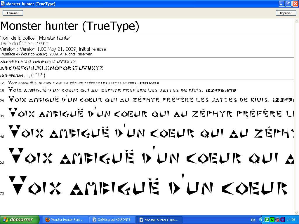 Monster Hunter Font: Type 1 and 2 by XMitsarugiX on DeviantArt