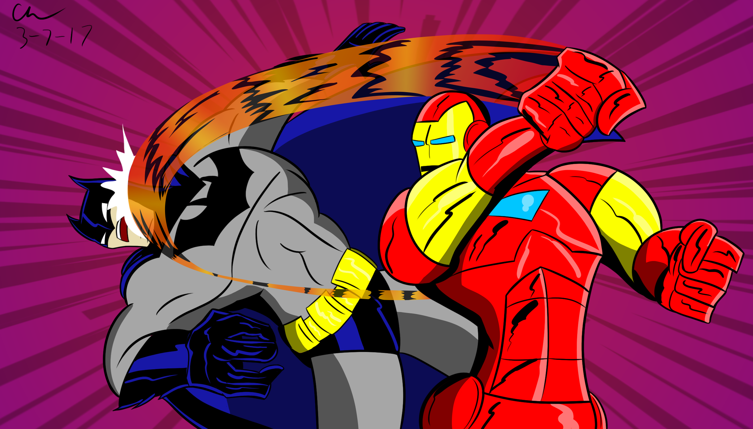 Ironman Punches Batman by CHCHcartoons on DeviantArt